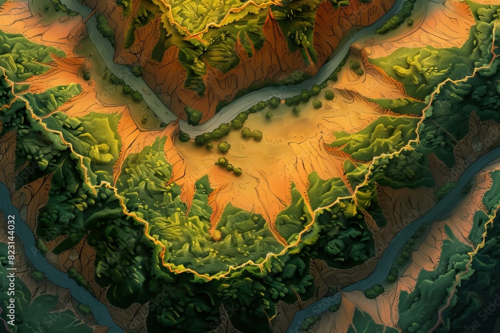 Ilustración de Stock DnD Battlemap Echoing Valley Battlemap artwork ...