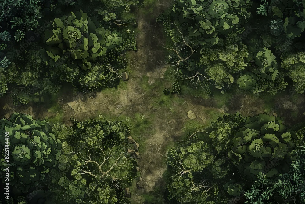 DnD Battlemap Elven Grove Battlemap Style. Large fantasy map with trees ...