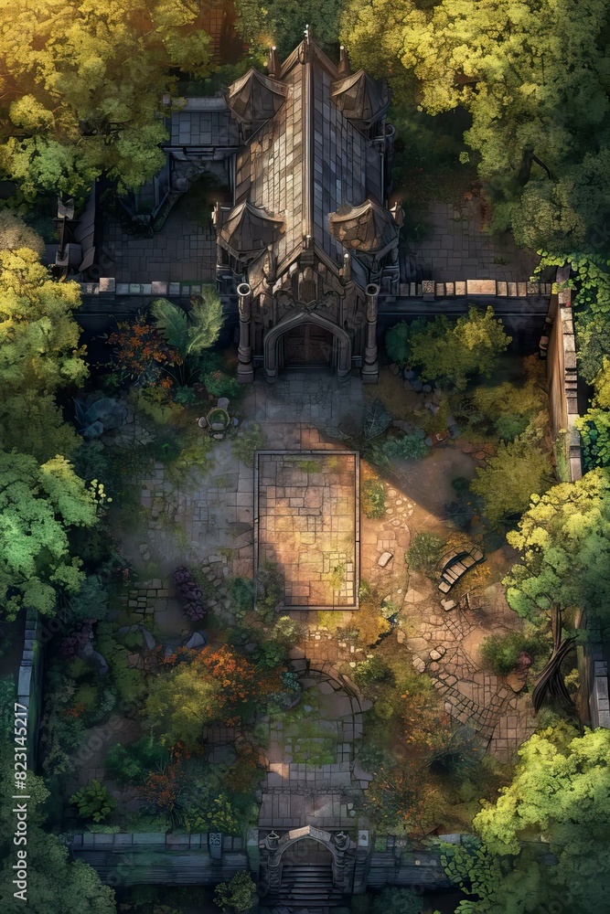 Stock-Illustration „DnD Battlemap Enchanted Meadow Battle Map: Clearing ...