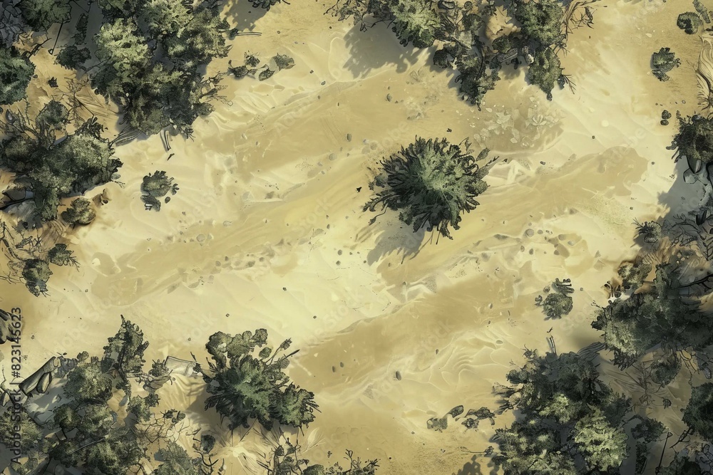 DnD Battlemap Expansive Sand Desert Map - Detailed depiction of a sandy ...