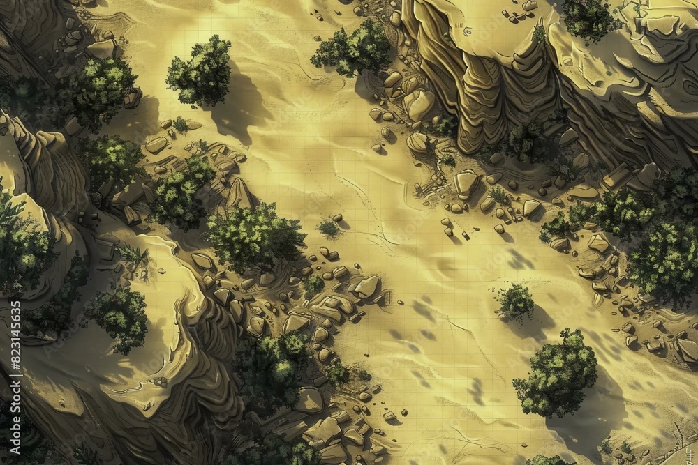 Ilustración de Stock DnD Battlemap Expansive Sand Desert Map - Detailed ...