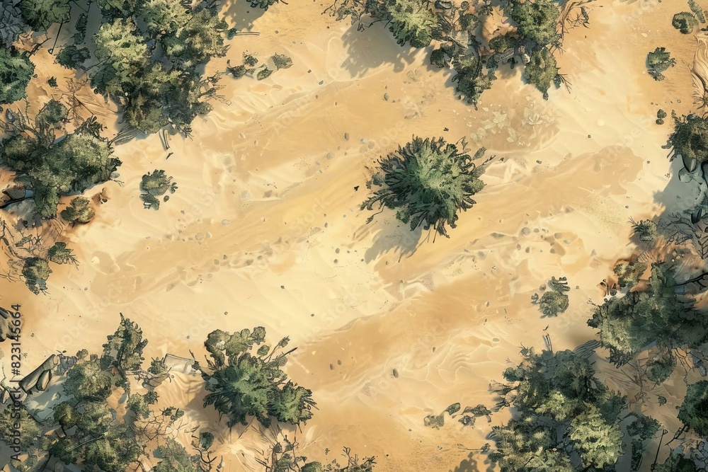 DnD Battlemap Expansive Sand Desert Map - Detailed illustration of a ...