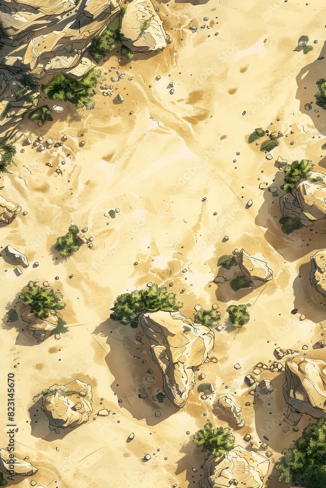 Ilustración de Stock DnD Battlemap Expansive Sand Desert Map: Detailed ...