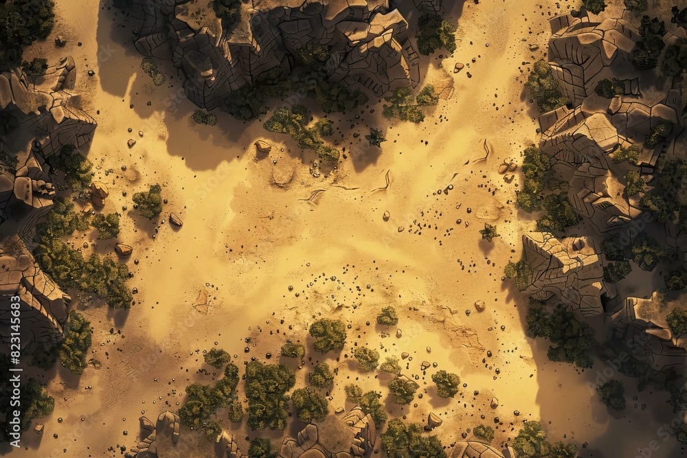 DnD Battlemap Expansive Sand Desert Map Simplified Summary: A detailed ...