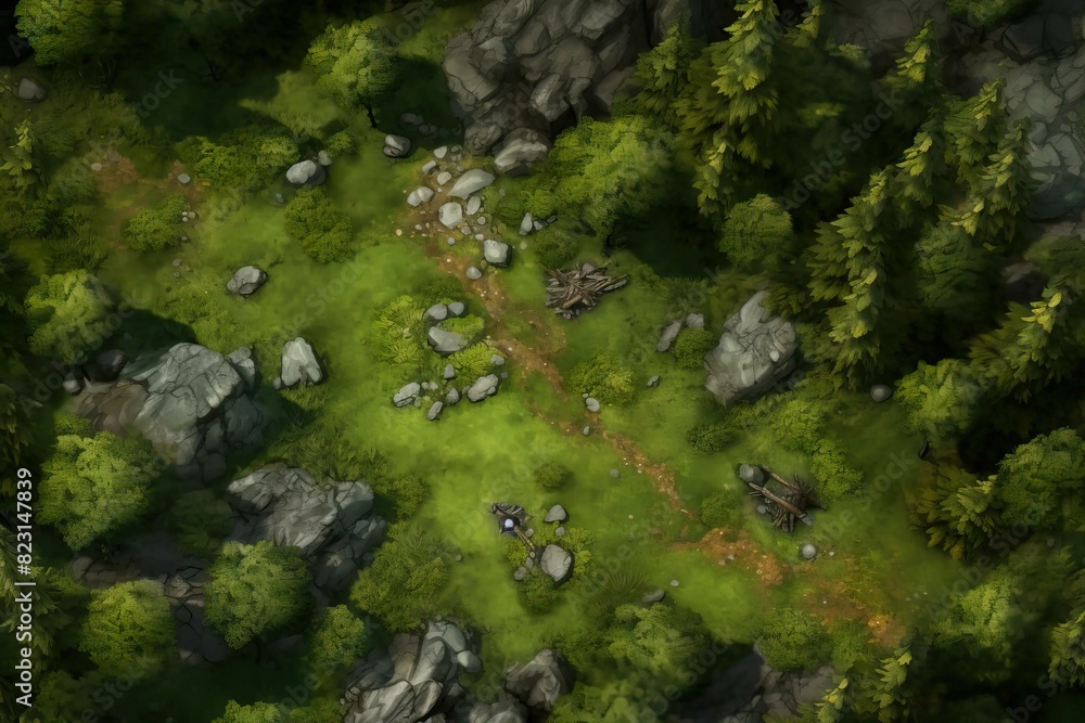 Ilustración de Stock DnD Battlemap forest clearing battlemap - A detailed map for outdoor ...