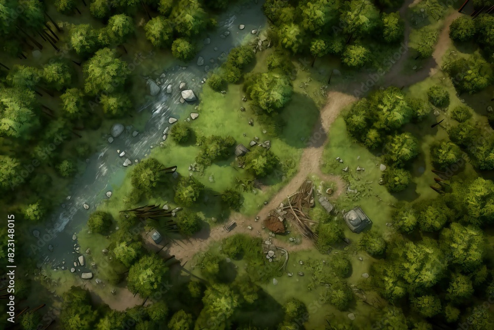 DnD Battlemap Forest Grove battlemap: A detailed map for combat ...