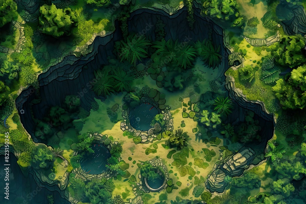 DnD Battlemap Fungal Hollow Battlemap: Dense forest, eerie atmosphere ...
