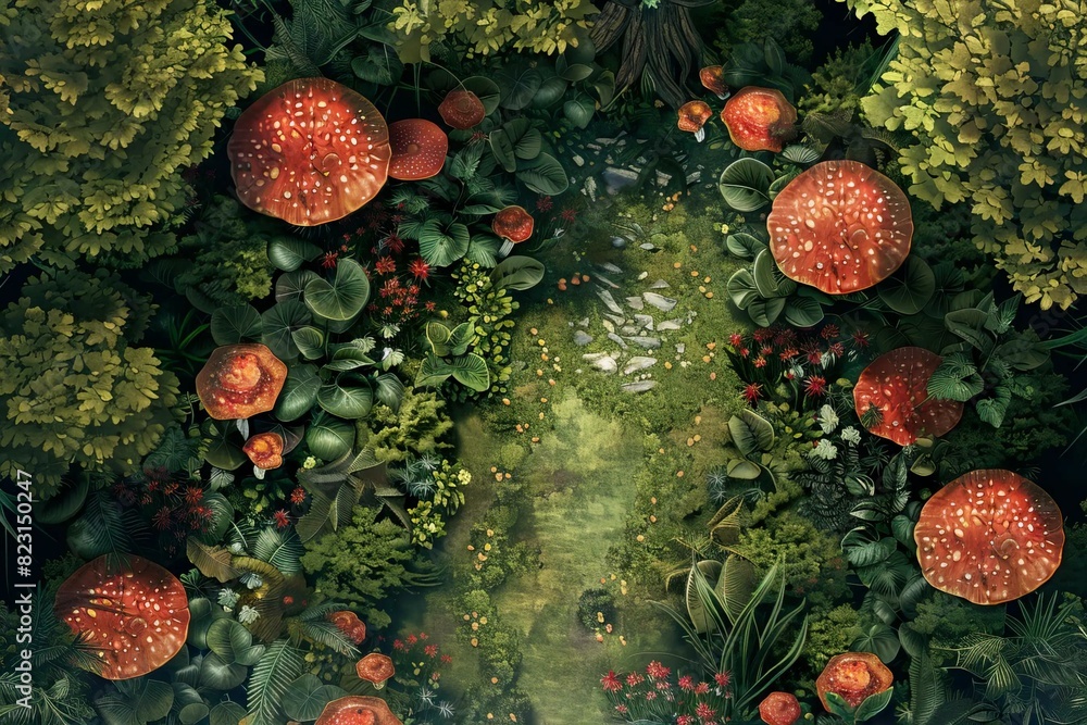 DnD Battlemap Fungal Hollow Battlemap: Colorful, eerie underground ...