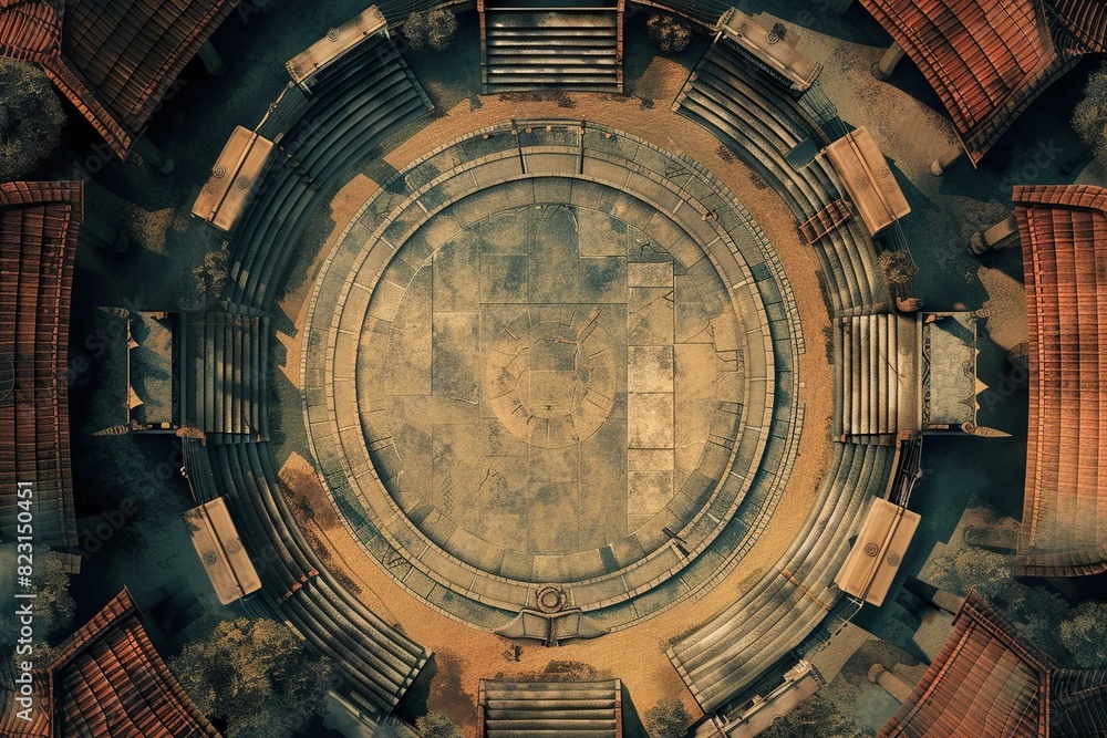 DnD Battlemap gladiator, battlemap, arena, sword, combat, map Stock ...