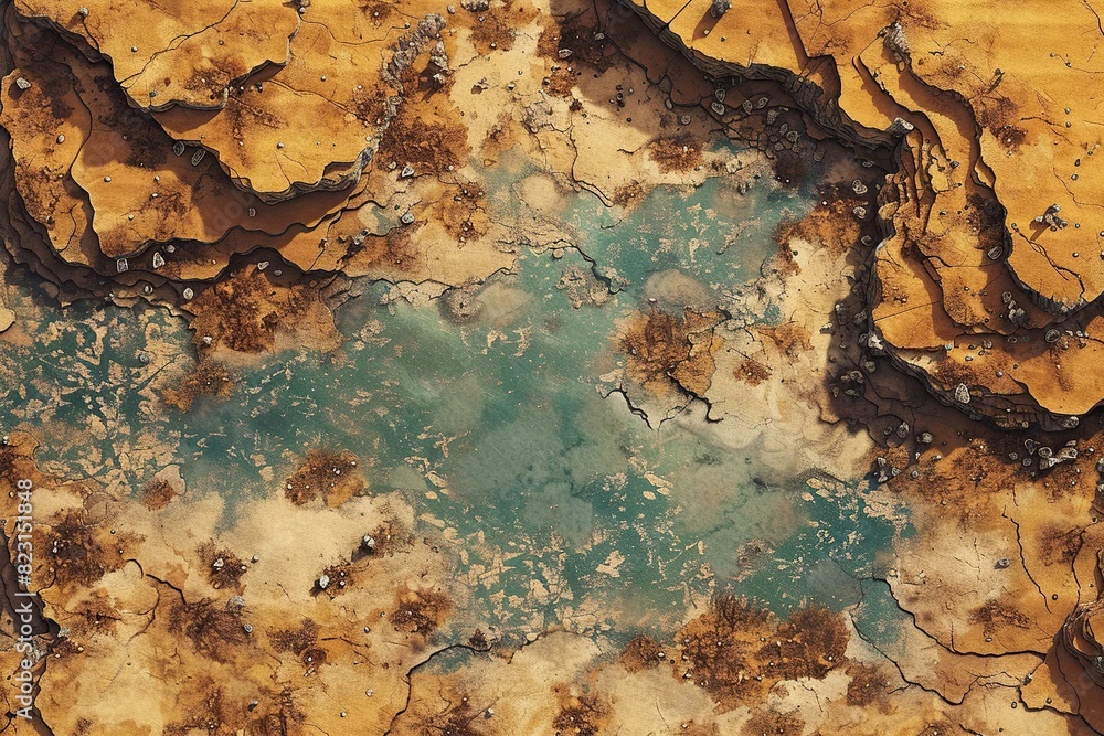 DnD Battlemap Mirage Desert Battlemap with Ruins. Stock Illustration ...