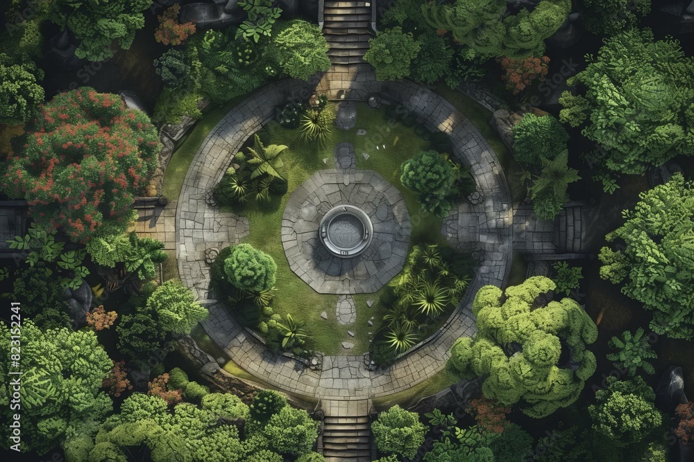 DnD Battlemap Monastery Garden Battlemap - Detailed map for battles ...