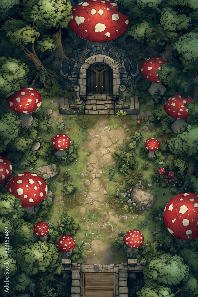 Stock-Illustration „DnD Battlemap "Mushroom Forest Battlemap with ...