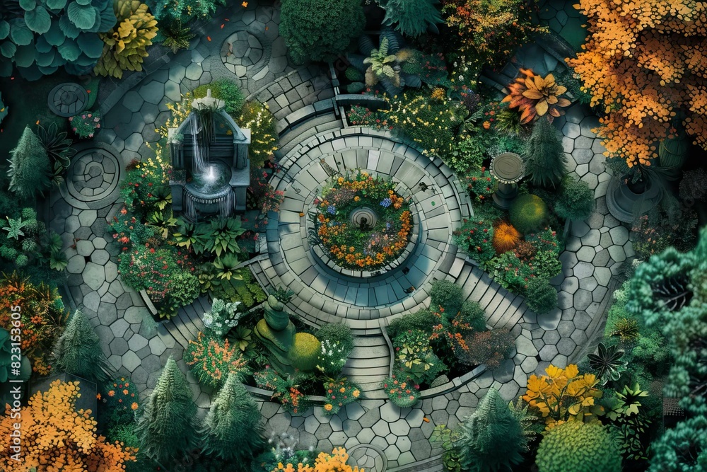 Stock-Illustration „DnD Battlemap Poison Garden Battle Map: A detailed ...