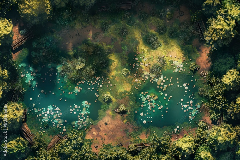 DnD Battlemap Toxic Bog Battlemap Style. Stock Illustration | Adobe Stock