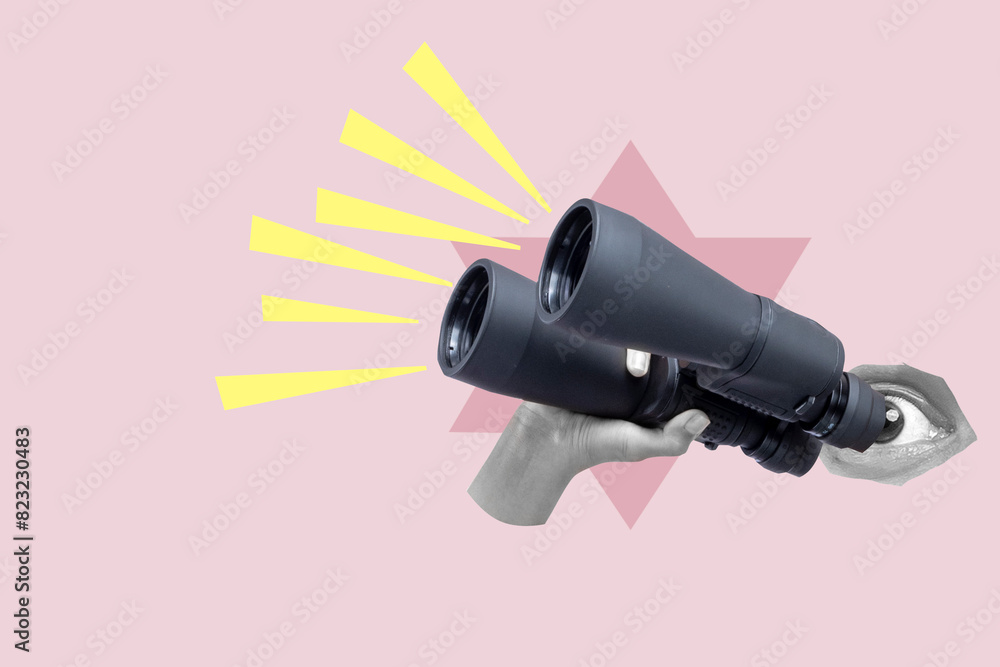 A human hand holding the binoculars Stock Photo | Adobe Stock