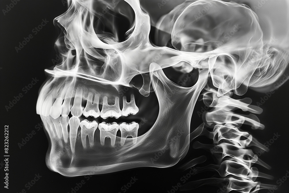 Side view dental x-ray of oral cavity with teeth Stock Photo | Adobe Stock