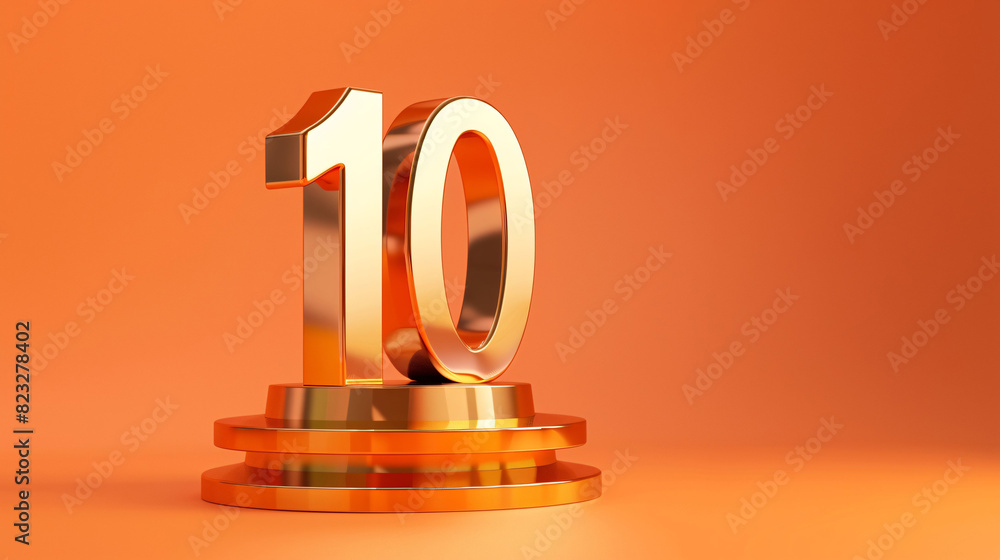 Countdown number 10 booth space background, advertising pedestal ...