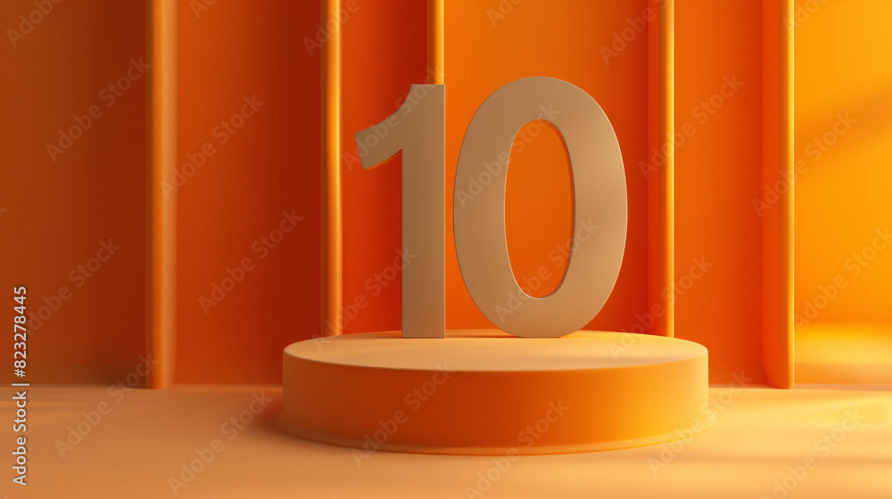 Countdown number 10 booth space background, advertising pedestal ...