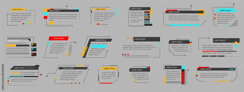 Hud callout titles. Futuristic text boxes, digital callouts bar labels ...