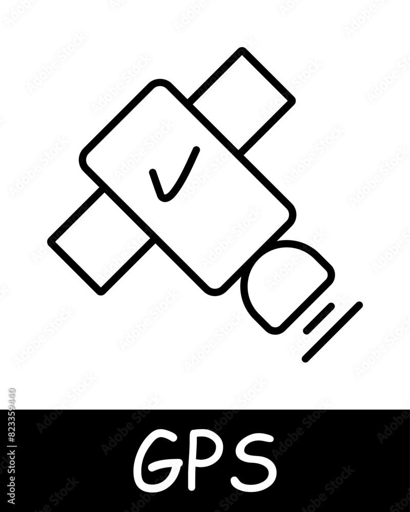 GPS line icon. Satellite, global positioning system, navigation ...