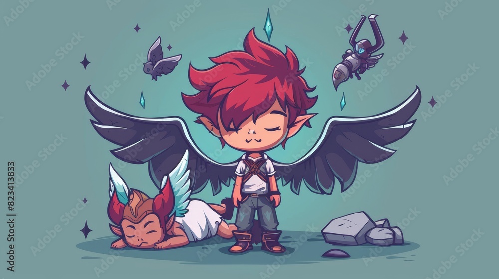 Modern cartoon clipart illustration with simple gradients showing the ...