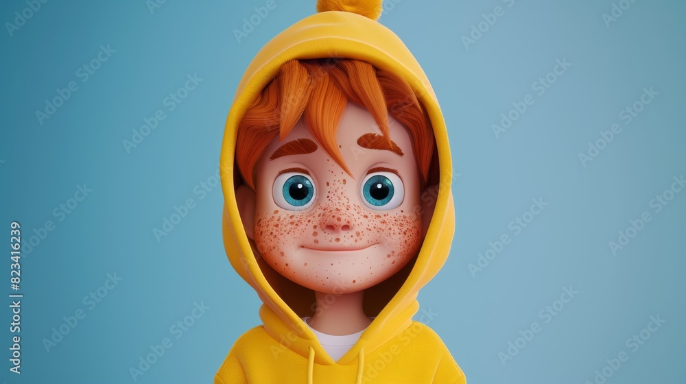 Featuring a lively and adorable cartoon boy with freckles, this ...