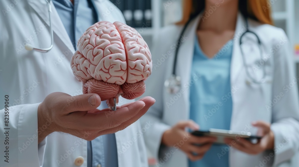 Psychiatrist uses a model of the human brain to explain the ...