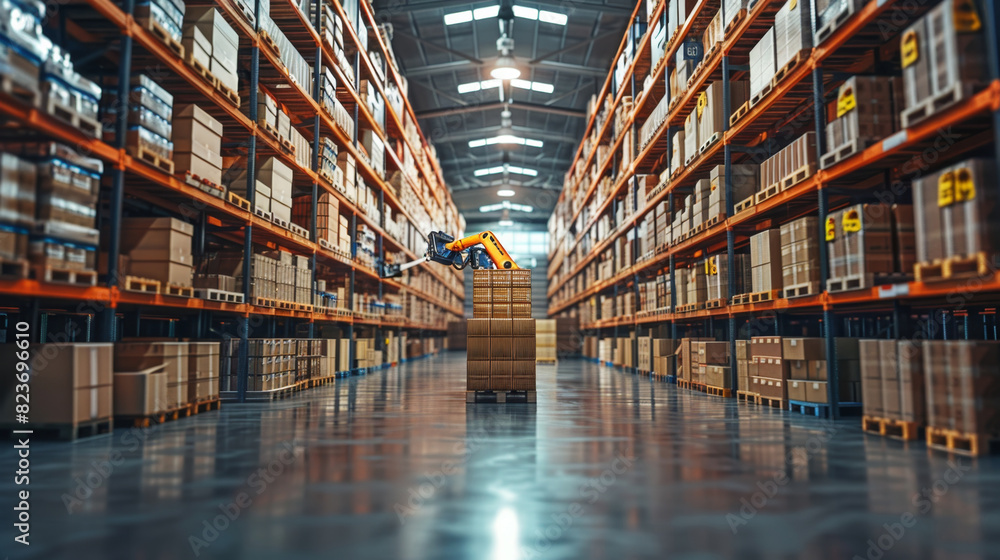 warehouse automation, robotic arms sorting packages in a warehouse ... warehouse automation, robotic arms sorting packages in a warehouse ...