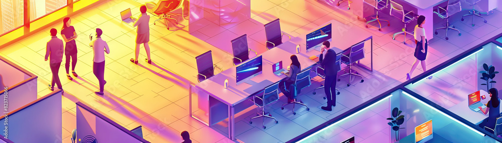 Startup Incubator Floor: Featuring shared workspaces, brainstorming ...