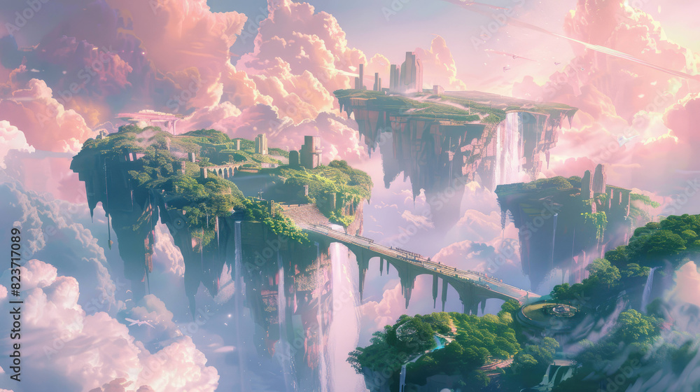 Mystical, Floating Islands, Several floating islands of varying sizes ...