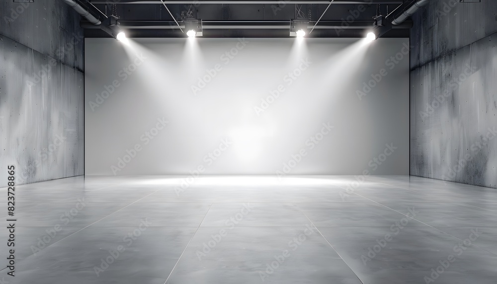 soft gray studio room background grey floor backdrop with spotlight ...
