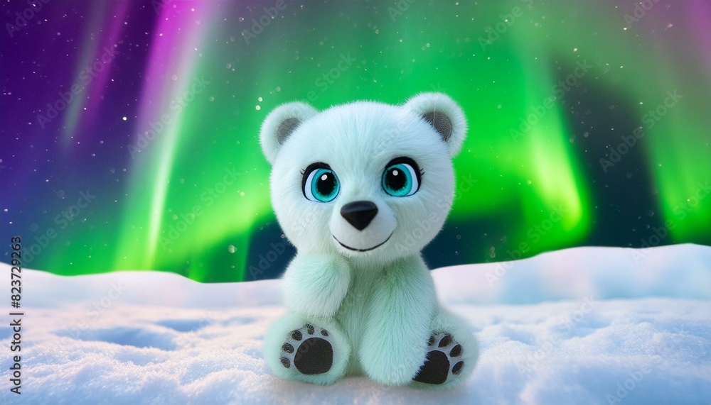 Panda 3D render cute Baby ice bear with big Eyes, friendly and sitting ...