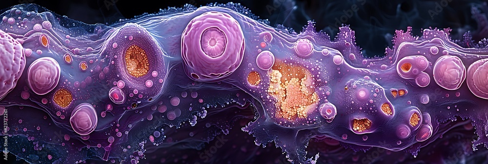 Histology of pancreatic tissue showing islets of Langerhans acinar ...