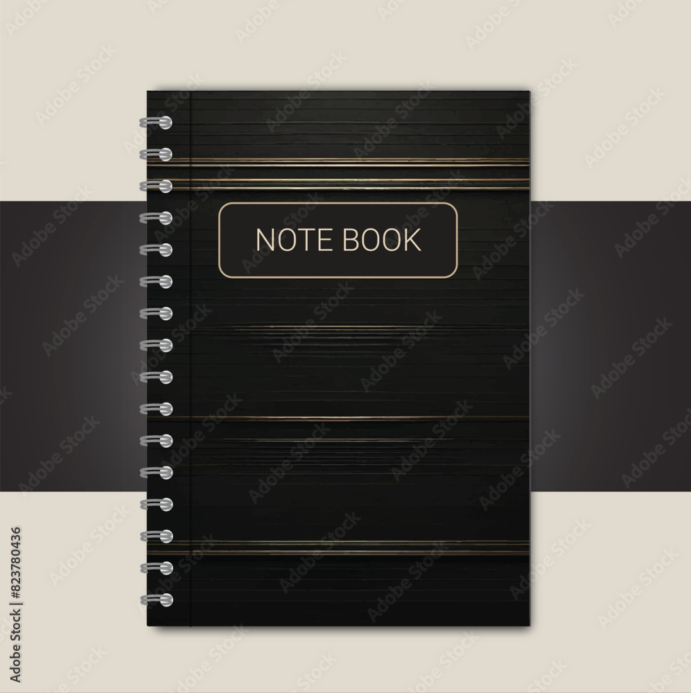 premium vector notebook cover design with free EPS mock-up book cover ...