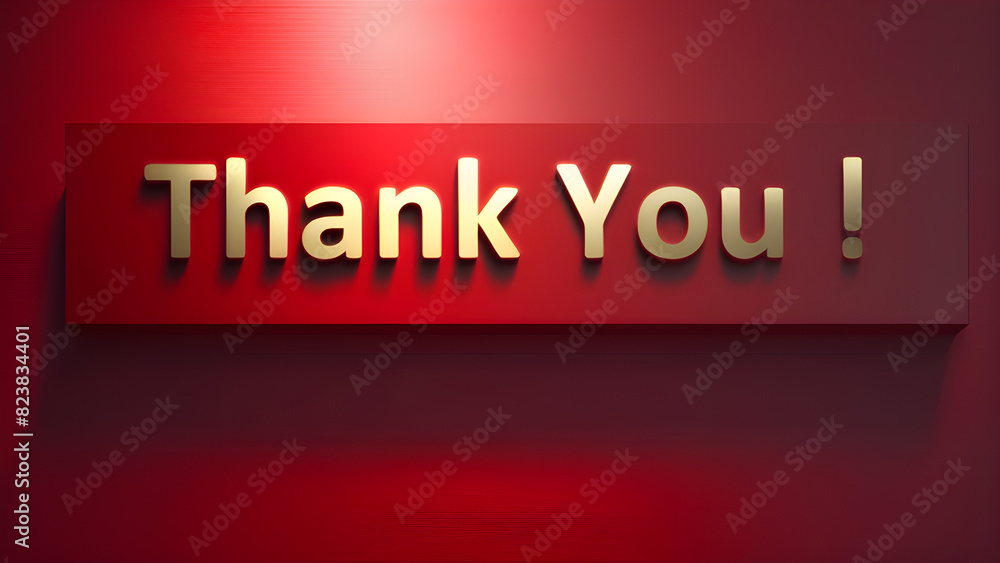 Thank You text on red background Stock Photo | Adobe Stock