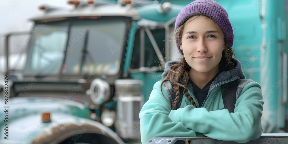 Woman Who Drove Trucks When She Was Young. Concept Strong Women, Truck ...