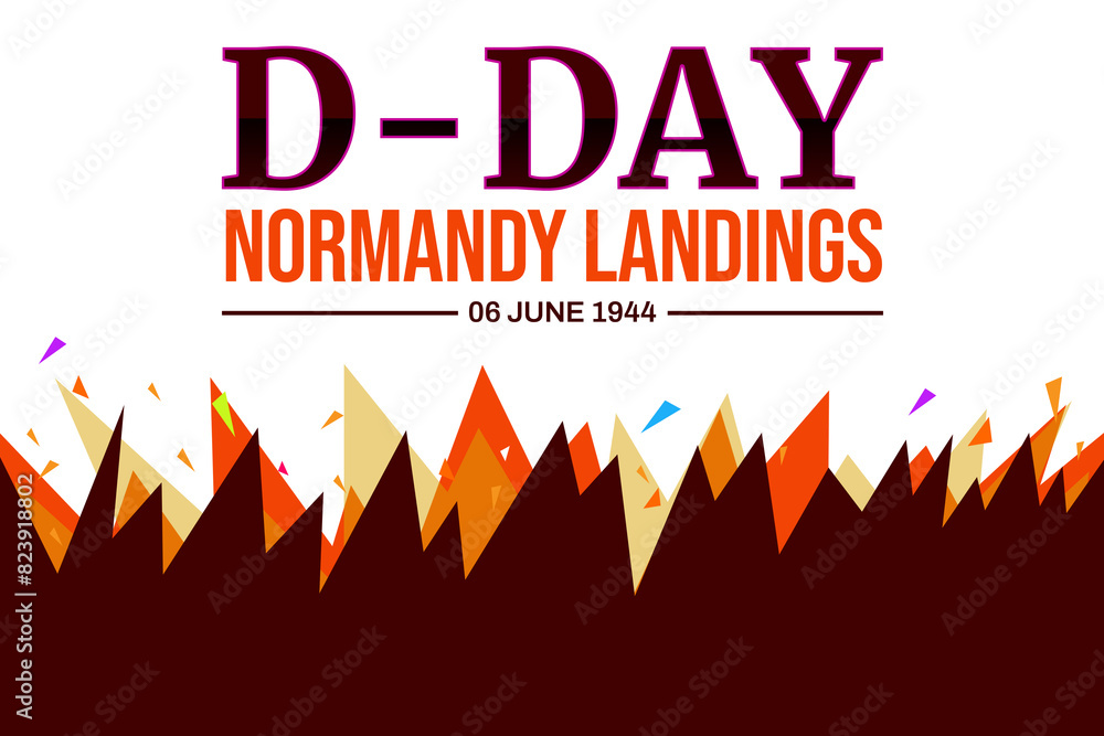 D-day memorial wallpaper celebrations design template on the white ...