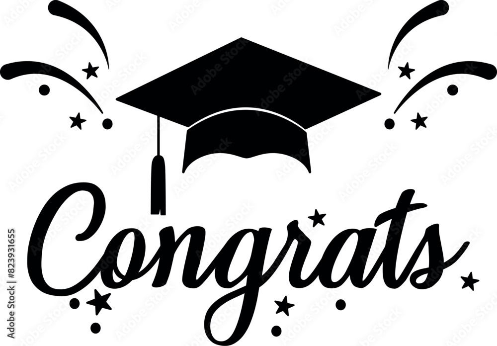 Vector de Stock Congrats graduate SVG Cut File for Cricut and ...