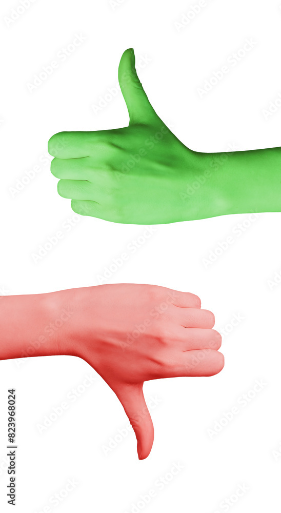 Thumbs up or down. Hand showing like dislike, ok thumb good sign bad ...