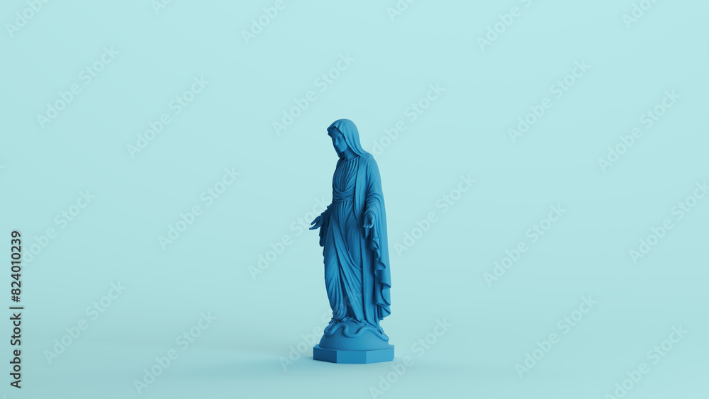Blue virgin Mary saint statue traditional catholic sculpture pale ...