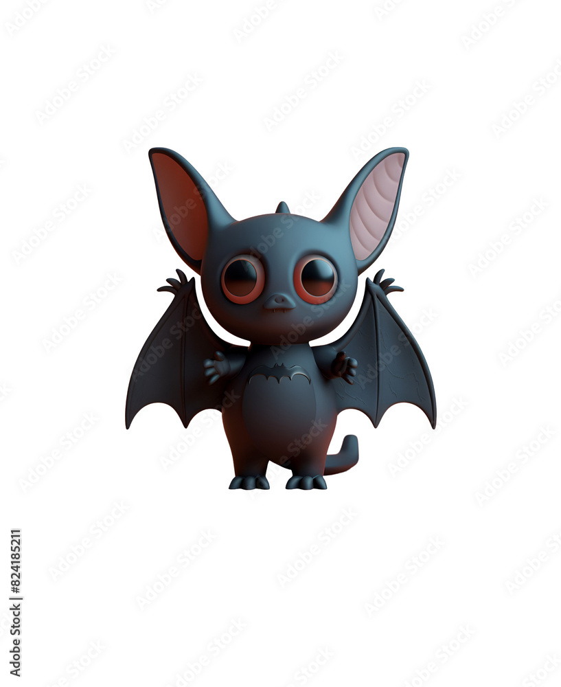 3D Render Illustration of a Cute Halloween Bat Vampire: A Flying Chibi ...