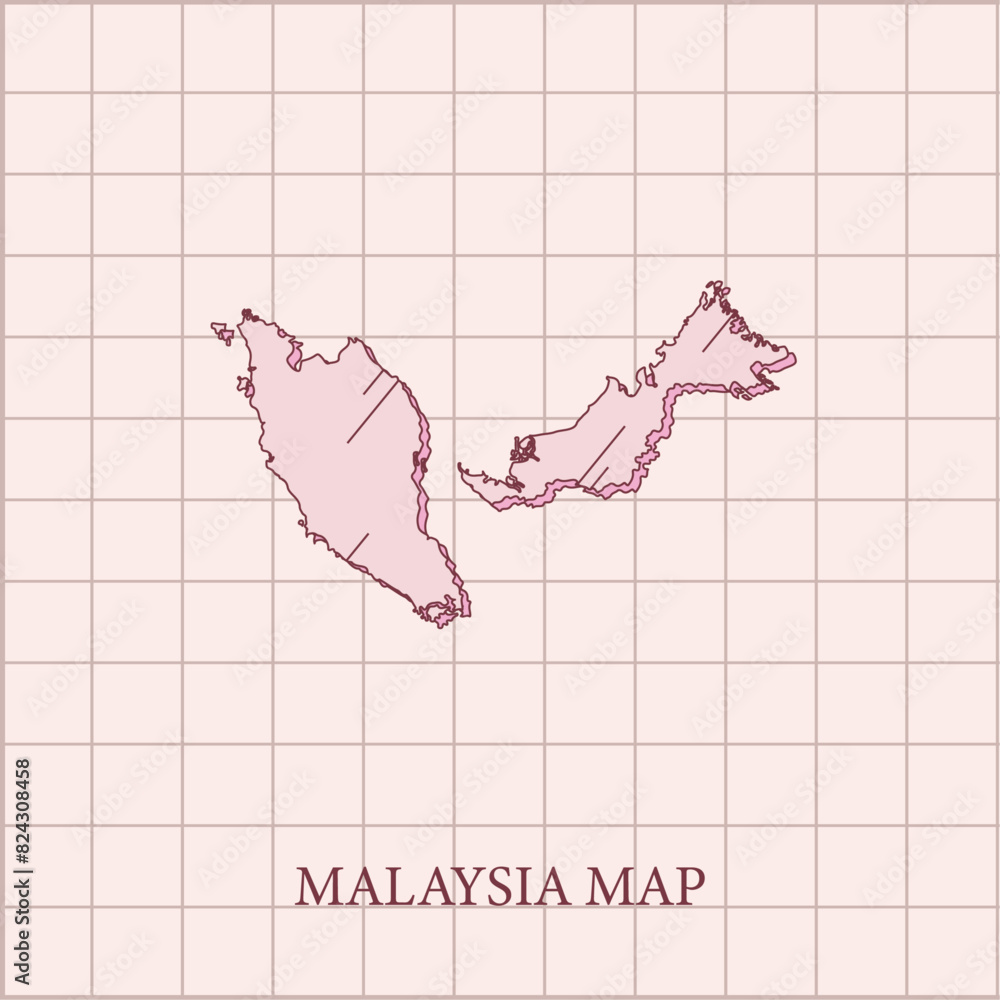 vector regions map of Malaysia Stock Vector | Adobe Stock