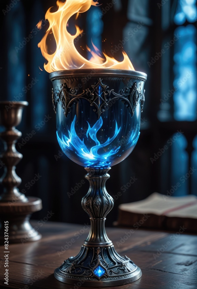 The Goblet of Fire showcases a magical goblet emanating mystical blue ...