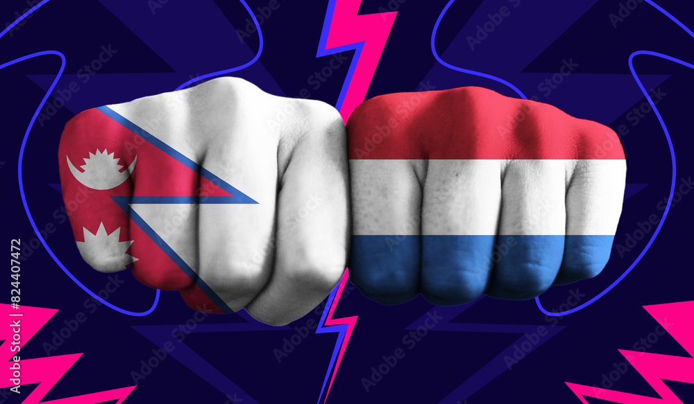 Nepal VS Netherlands T20 Cricket World Cup 2024 concept match template ...