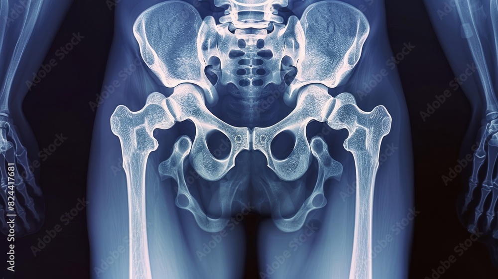 The diagnostic X-ray image captures the internal structure of the human ...