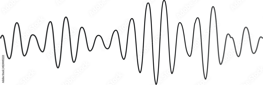 Set of radio Wave icon. Monochrome simple sound wave on transparent ...