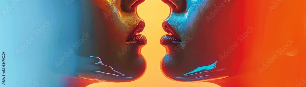 Optical illusions hidden images flat design side view dual perception ...