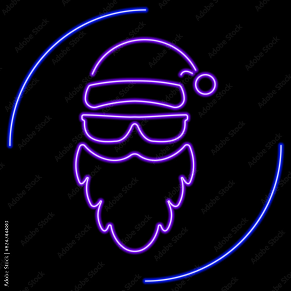 santa neon sign, modern glowing banner design, colorful modern design ...