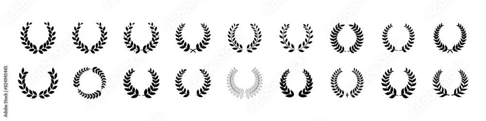 Laurel wreath. Olive branch icon. Greek wreath sign. Roman laurel ...