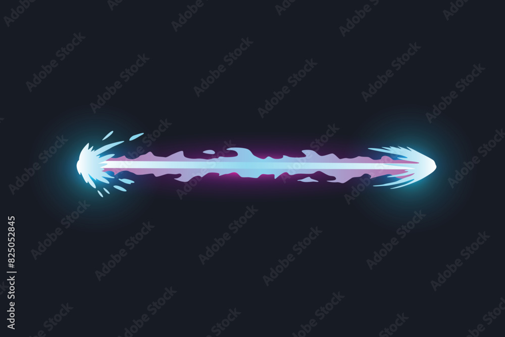 Cartoon laser gun beam. Alien combat weapon rays. Futuristic shot ...